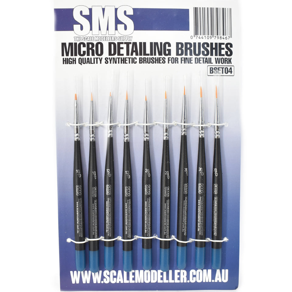 Micro Detailing Brush Set (Synthetic) 9pc – The Scale Modellers Supply